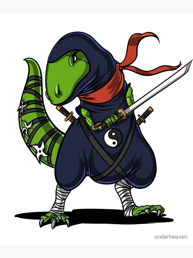 "T-Rex Dinosaur Ninja Samurai" Photographic Print for Sale by ...