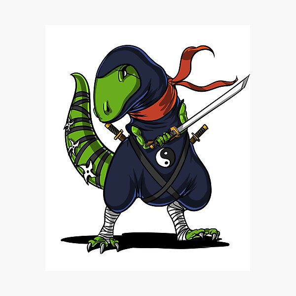 "T-Rex Dinosaur Ninja Samurai" Photographic Print for Sale by ...
