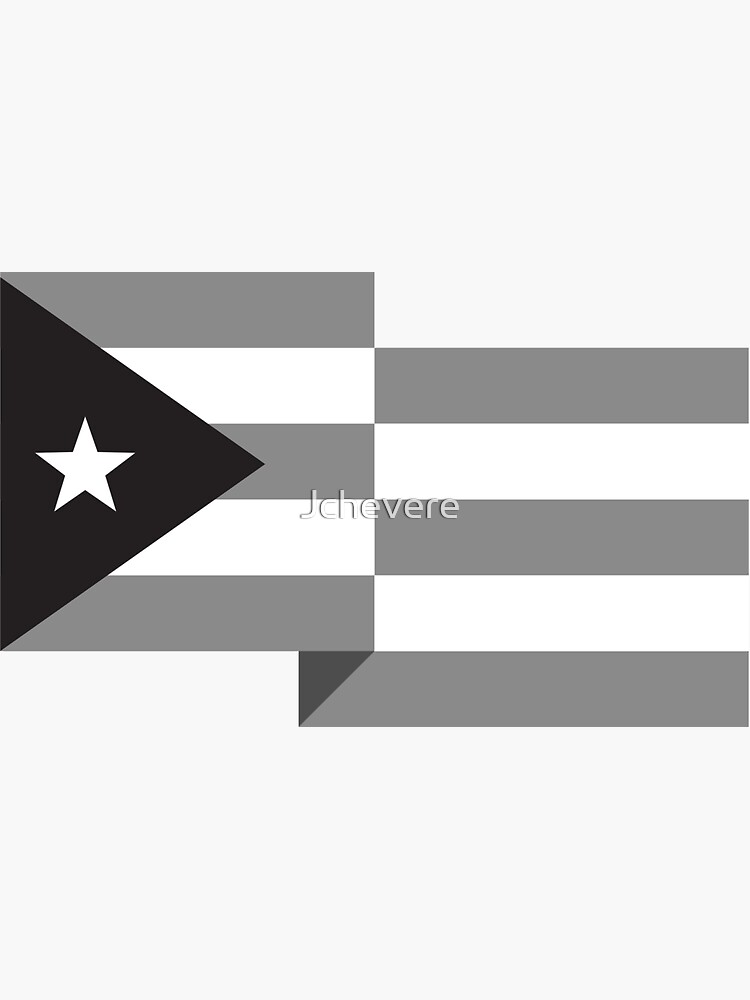Pegatina «Linda bandera de Puerto Rico en blanco y negro» de Jchevere ...