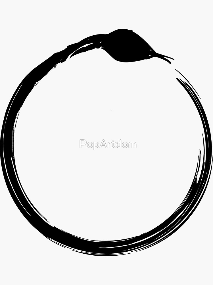 "Awesome Black Snake Enso" Sticker by PopArtdom | Redbubble