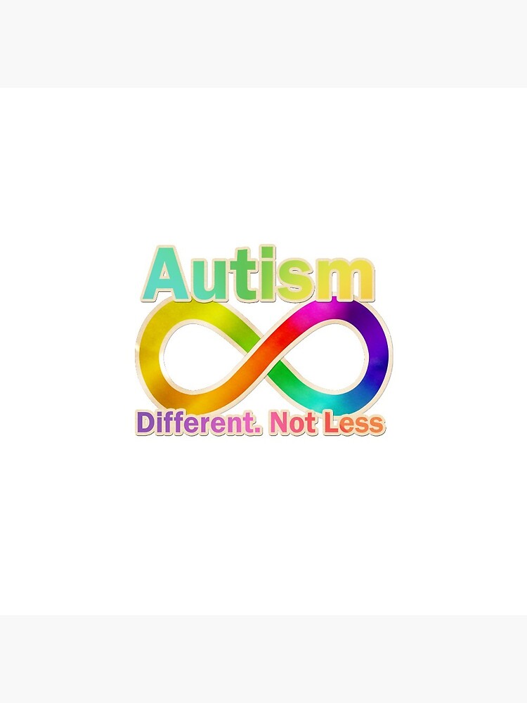 "Autism. Different. Not Less." Pin for Sale by art-pix | Redbubble
