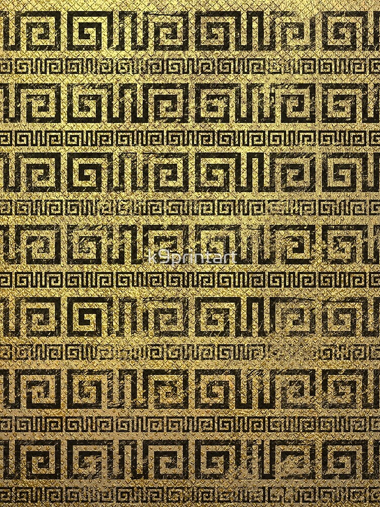 "Vintage Gold Greek Meander Pattern " T-shirt for Sale by k9printart ...