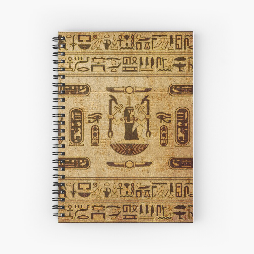 "Vintage Egyptian Ornament Old Papyrus paper" Spiral Notebook by ...