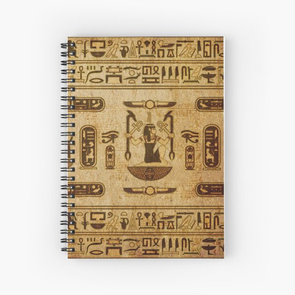 "Vintage Egyptian Ornament Old Papyrus paper" Spiral Notebook by ...