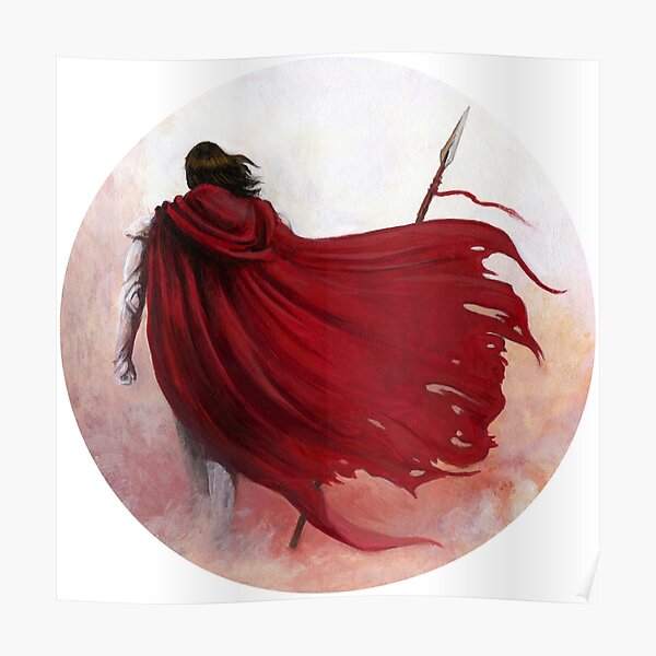 "Red Cape Warrior (Circle)" Poster for Sale by carissalapreal | Redbubble