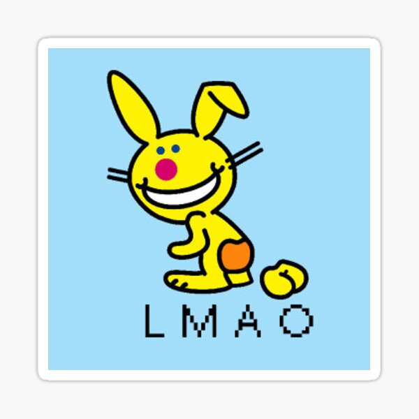"Happy Bunny " Sticker for Sale by sentimentaly2k | Redbubble