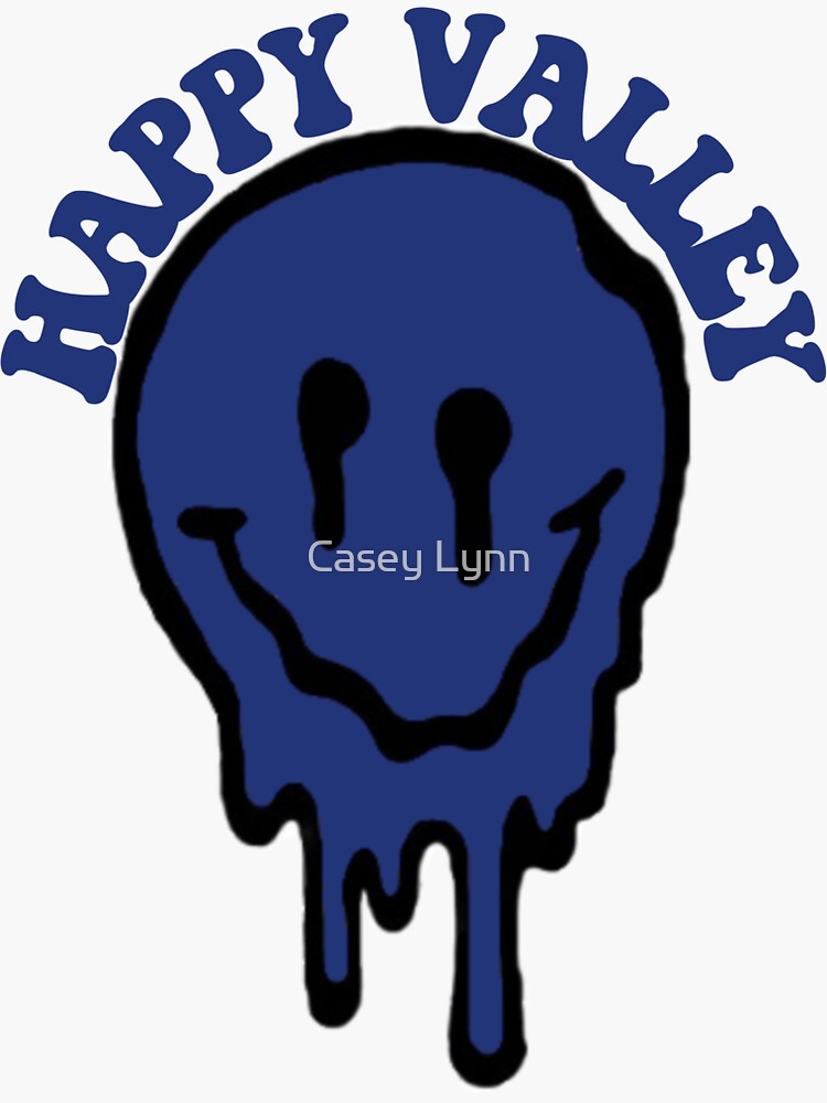 "Happy Valley Trippy Smiley Face" Sticker for Sale by caseyyyyy | Redbubble