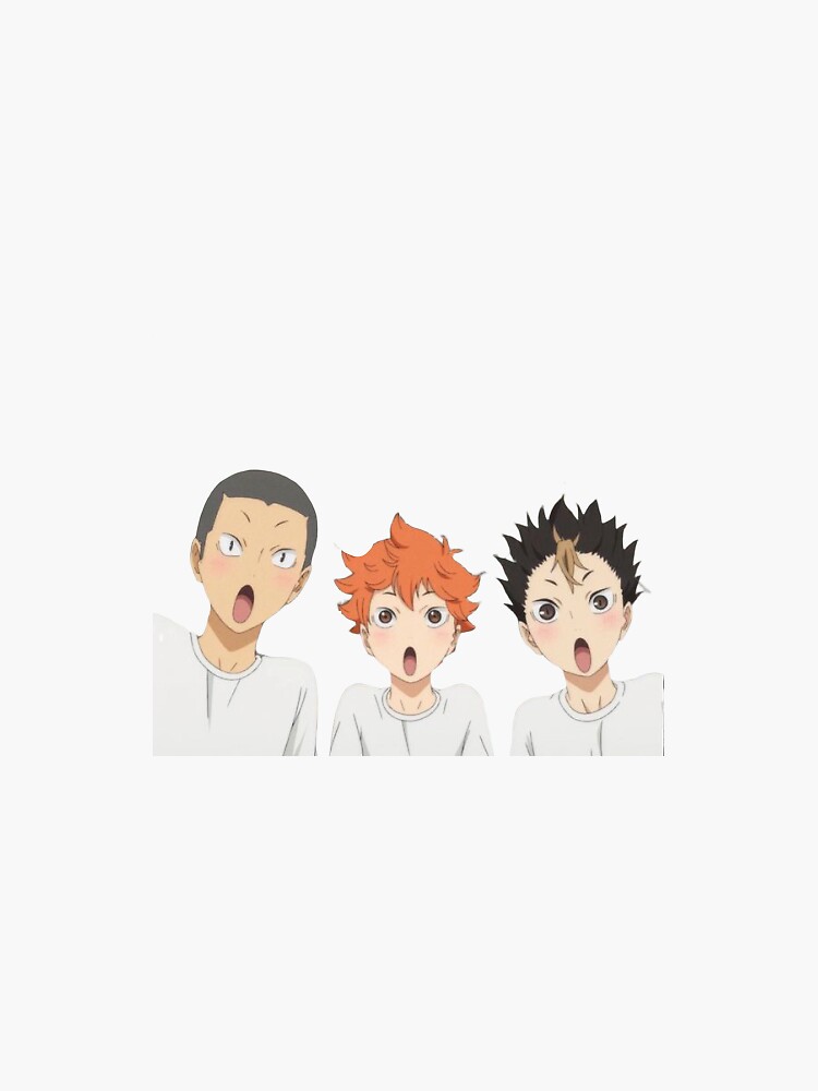 "Haikyuu Tanaka, Hinata and Noya" Sticker by holyshitaina | Redbubble