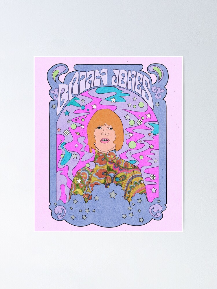 "BRIAN JONES" Poster for Sale by goldendazeart | Redbubble