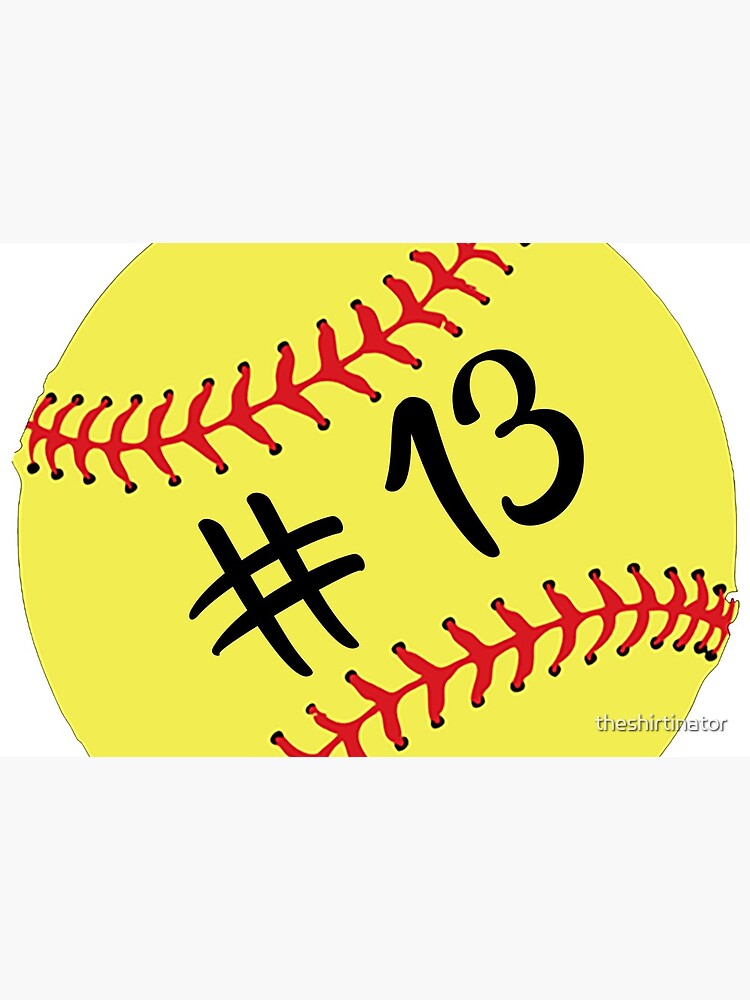 "Softball Player Back No Number 13 #13 Ball Sport Sticker Gift" Mask by ...