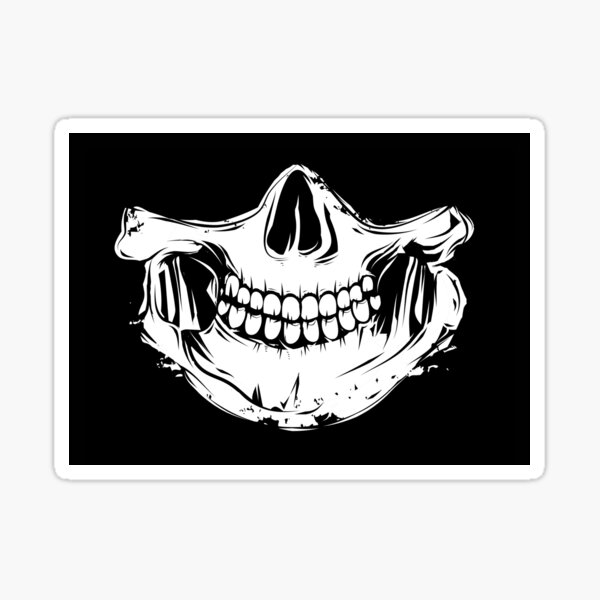"half skull skull - TMJ with nose" Sticker for Sale by Kisho | Redbubble