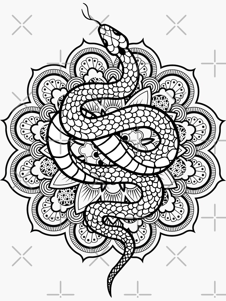 "Mandala snake" Sticker by DerSenat | Redbubble