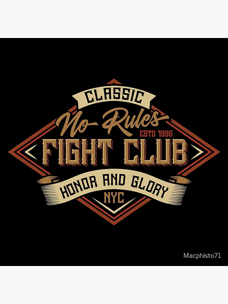 "Classic no rules fight club" Poster for Sale by Macphisto71 | Redbubble