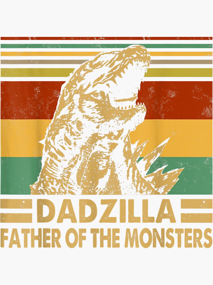 "Dadzilla Father Of The Monsters Retro Vintage Sunset Father" Sticker ...