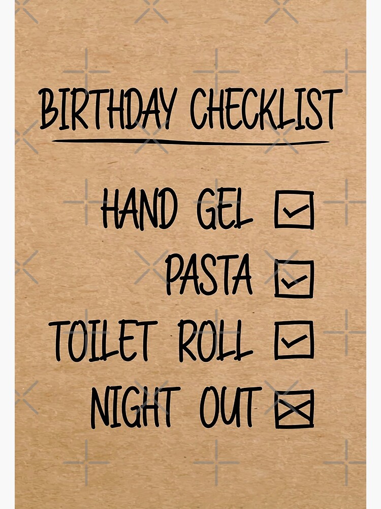 Birthday Card Checklist Greeting Card Checklist Happy Birthday