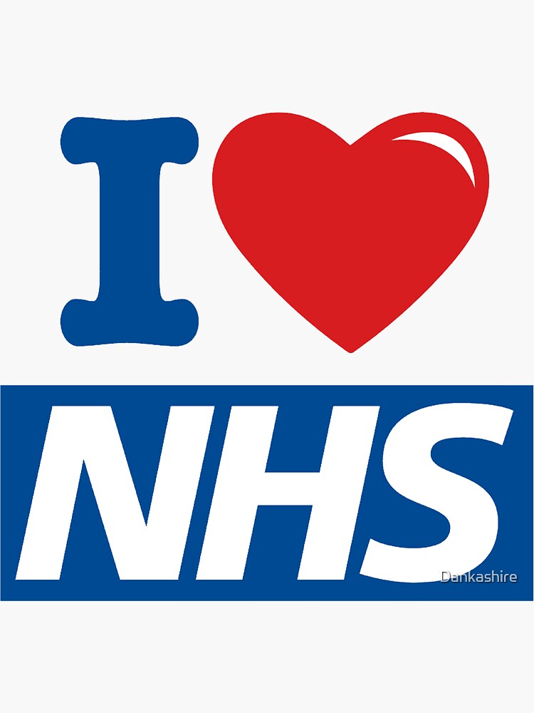"I Love NHS" Sticker by Dankashire | Redbubble