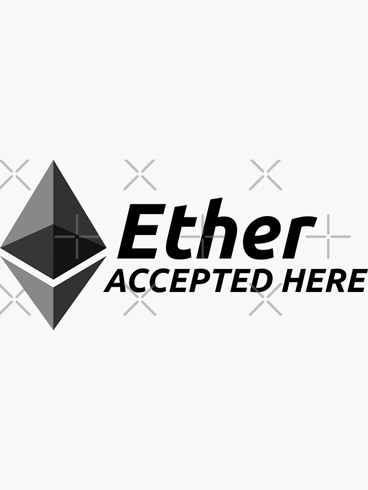 "Ethereum Here" Sticker for Sale by DinoDev | Redbubble