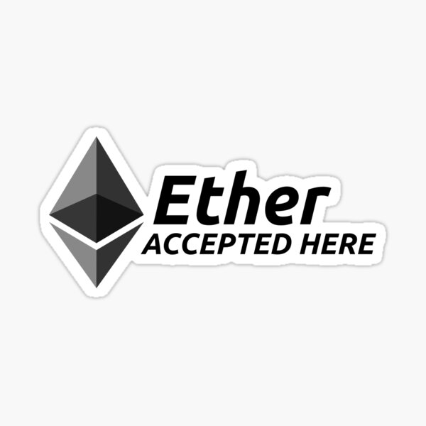 "Ethereum Here" Sticker for Sale by DinoDev | Redbubble