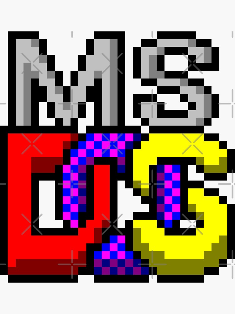 "MS-DOS Icon Retro Pixel Computer Symbol" Sticker for Sale by hangman3d ...