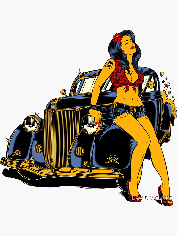 Rockabilly Girl Sticker By Dvicente Redbubble