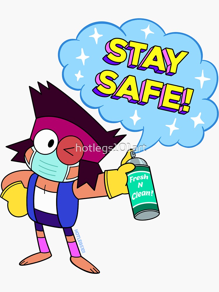 "Stay Safe! - OK KO " Sticker for Sale by hotlegs101art | Redbubble