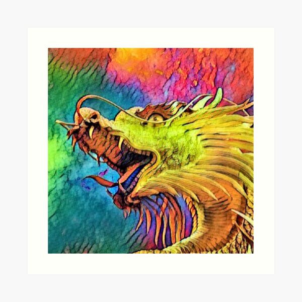 "Trippy Psychedelic Dragon Art" Art Print for Sale by Utopian-Nation ...