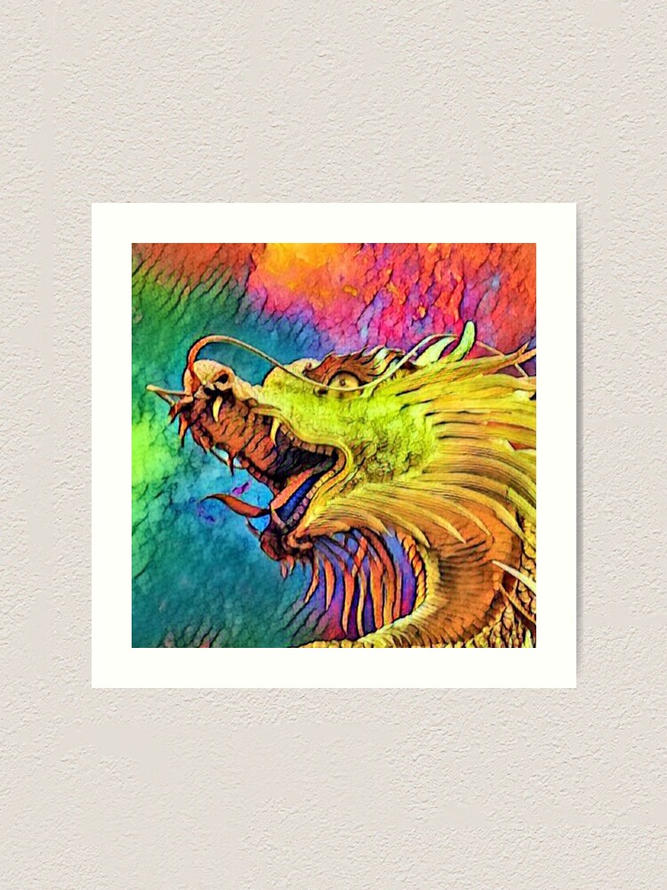 "Trippy Psychedelic Dragon Art" Art Print for Sale by Utopian-Nation ...