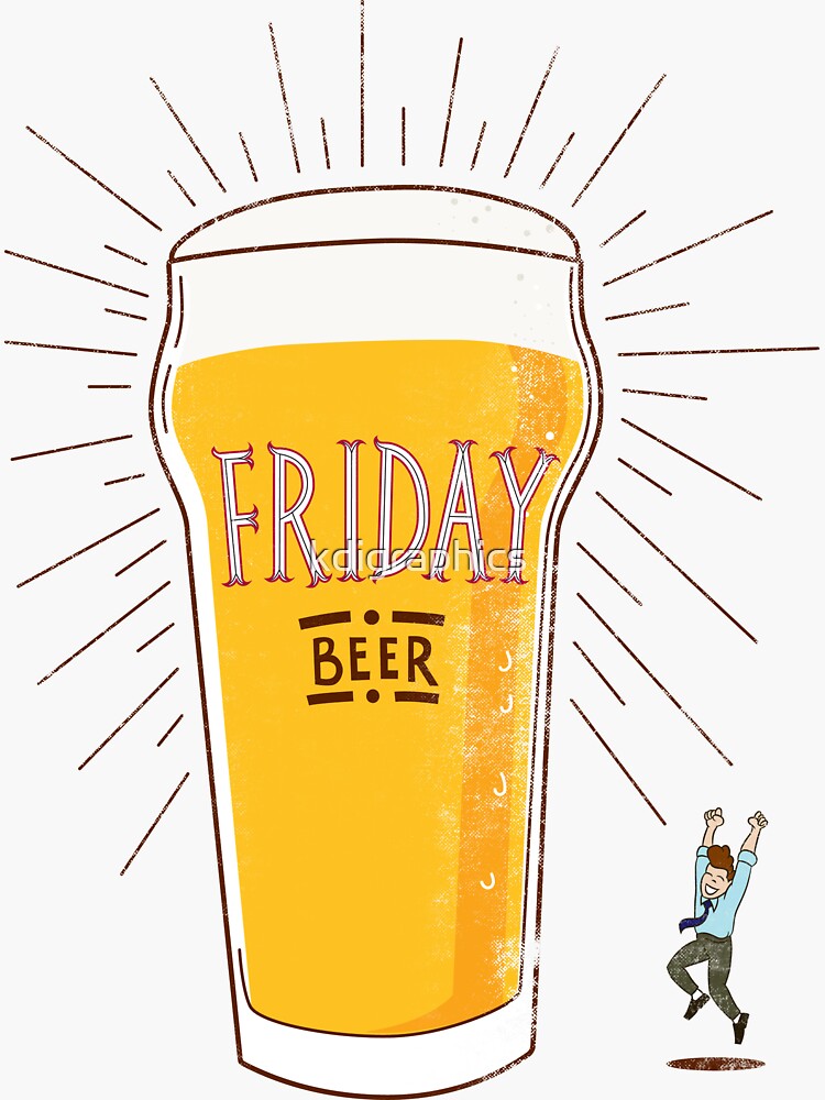 "Friday Beer" Sticker for Sale by kdigraphics | Redbubble