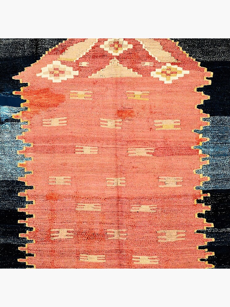 "Southwest Anatolian Antique Turkish Niche Kilim Print" Throw Pillow ...