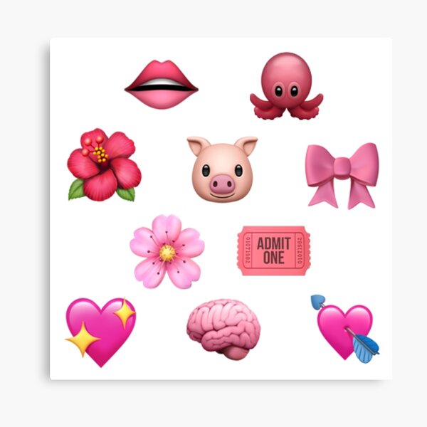 "Pink Emoji Sticker Pack" Canvas Print for Sale by Smol-Salamander ...
