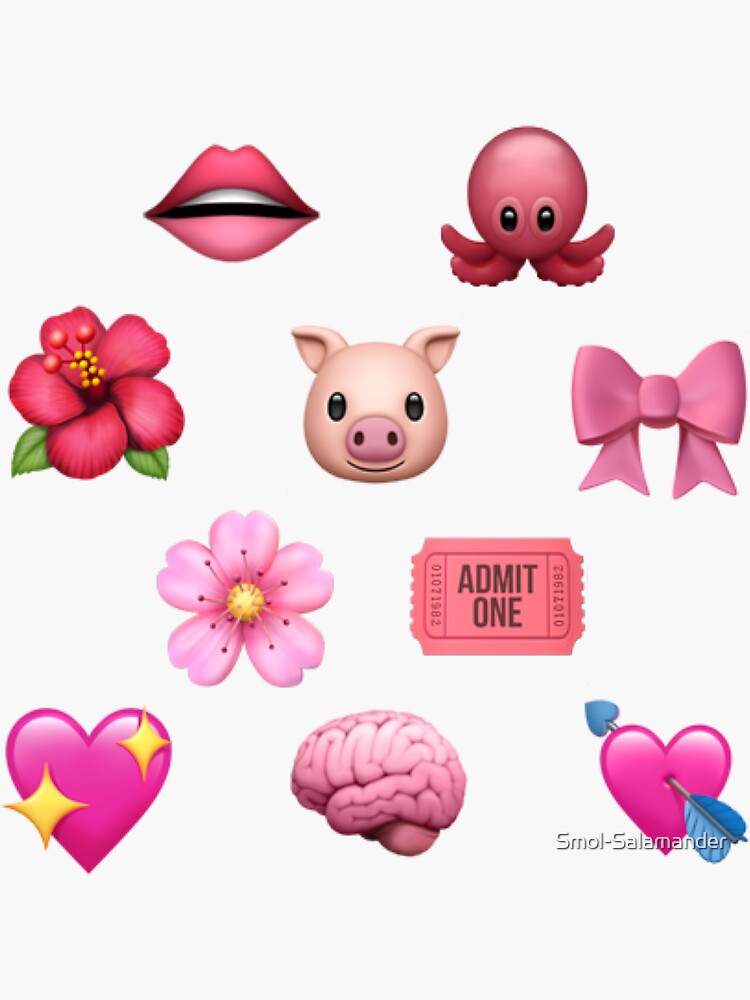 "Pink Emoji Sticker Pack" Sticker for Sale by Smol-Salamander | Redbubble