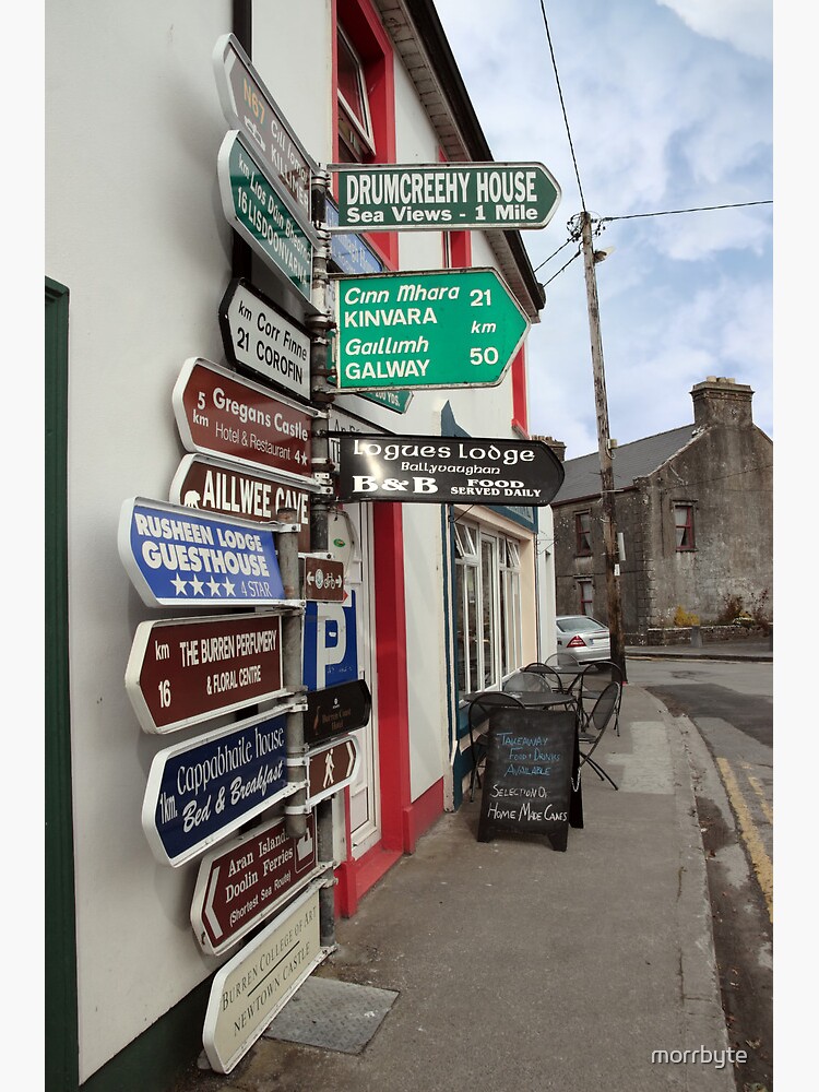 "irish road signs on path" Art Print for Sale by morrbyte | Redbubble