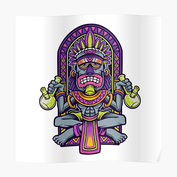 "Mayan bong king, Aztec, hieroglyphs" Poster by DelhiMonks | Redbubble