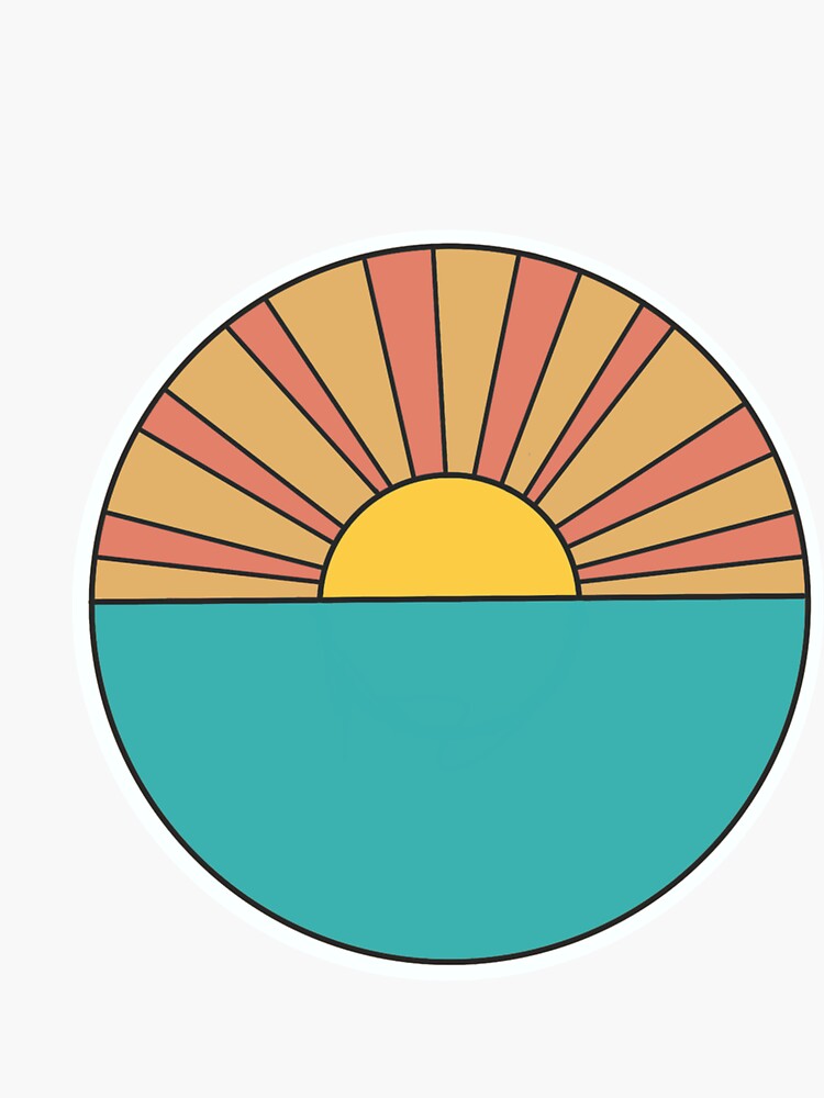 "vsco ocean sunset vector drawing" Sticker by hannahyoung123 | Redbubble