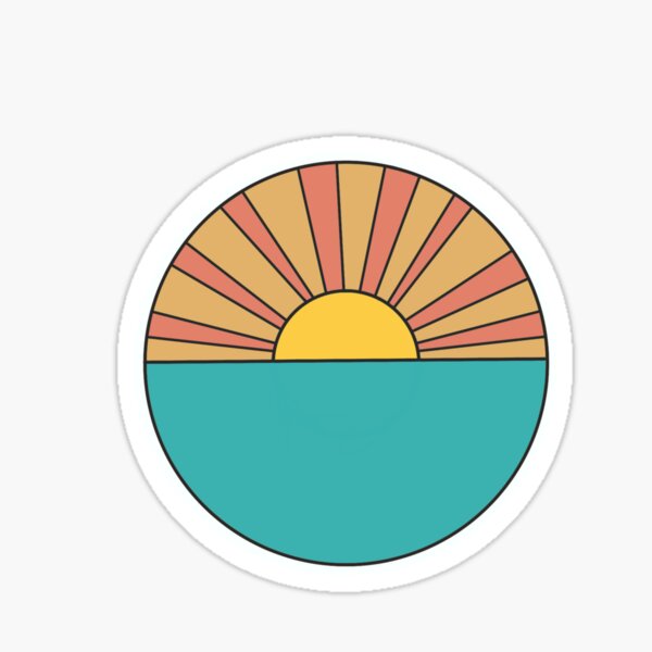 "vsco ocean sunset vector drawing" Sticker by hannahyoung123 | Redbubble