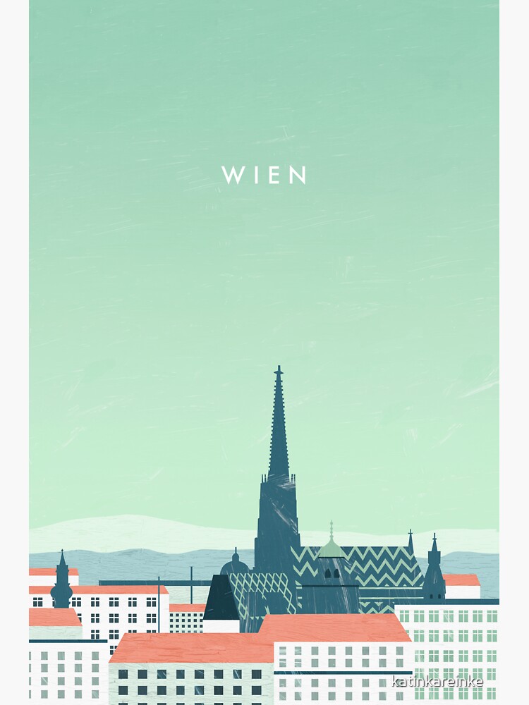 "Vienna travel poster" Sticker by Anna Katinka Reinke | Redbubble
