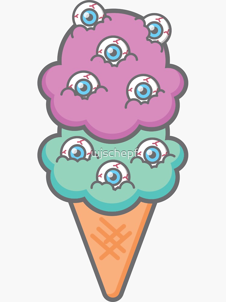 "Eyeball Ice Cream" Sticker by wjschepf | Redbubble