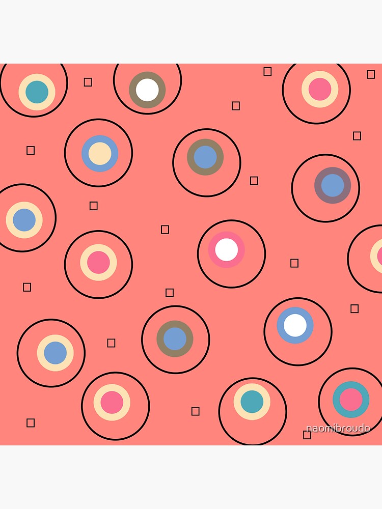 "Circles and Squares in Salmon" Sticker for Sale by naomibroudo | Redbubble