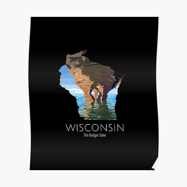 "Wisconsin Proud State Motto The Badger State product" Poster for Sale ...