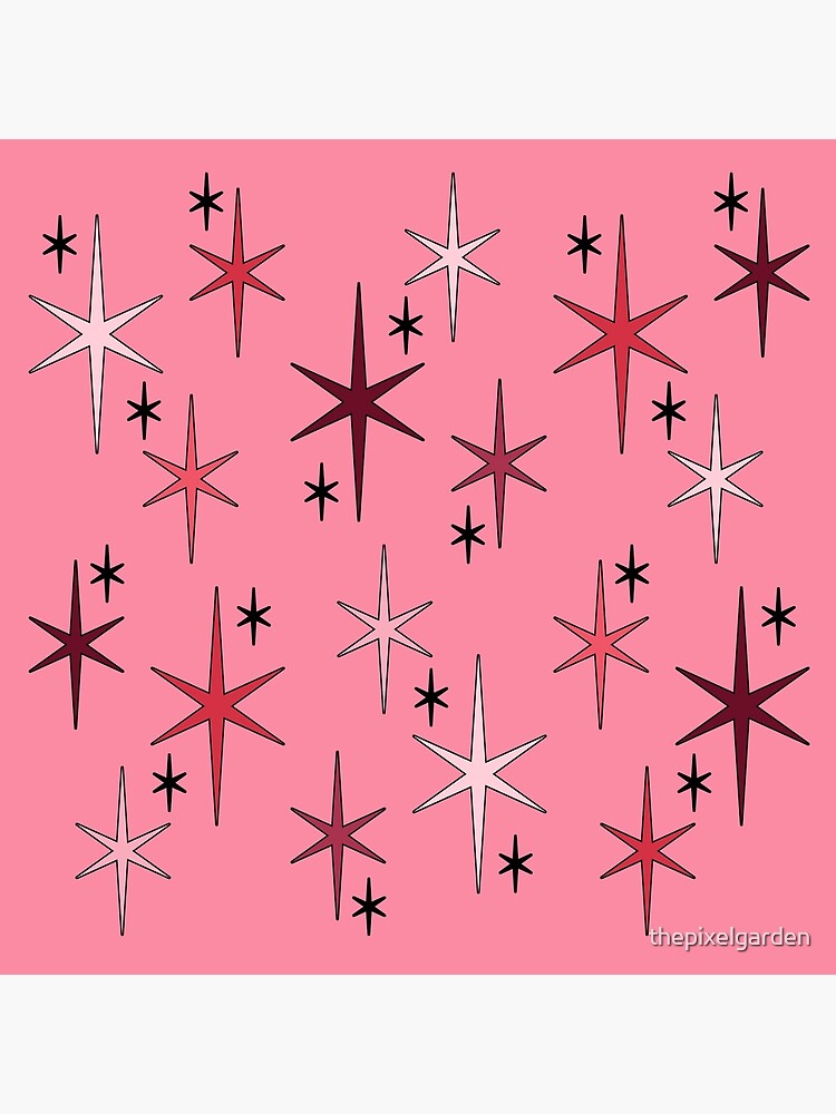 "Mid Century Modern Star Sky Pink" Art Print by thepixelgarden | Redbubble