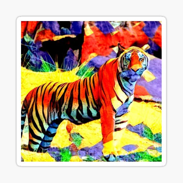 "Psychedelic Trippy Wild Tiger Art" Sticker for Sale by Utopian-Nation ...