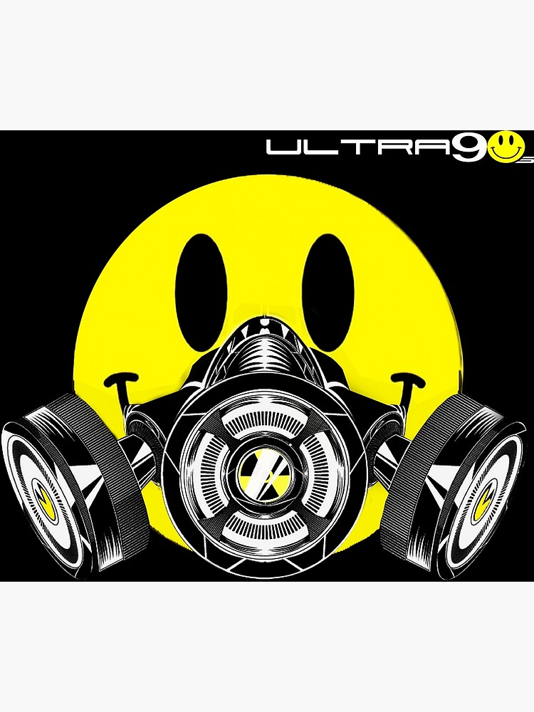 "Ultra 90s Gas Mask Smiley" Poster by Ultra90s | Redbubble