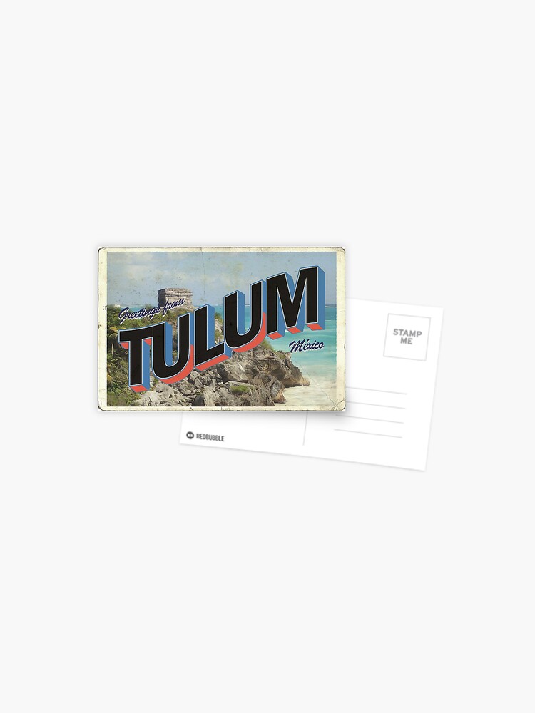 "Tulum, Mexico vintage travel postcard design" Postcard for Sale by ...