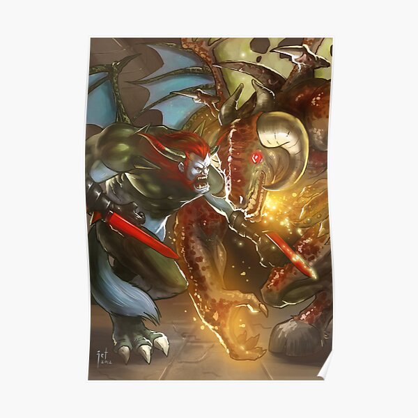 "Angry Demon Matt vs Behemoth Overlord" Poster for Sale by borgking001a ...