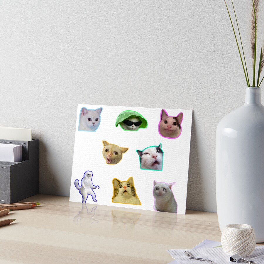 "Cat Meme Sticker Pack" Art Board Print by CAndersonsworld | Redbubble