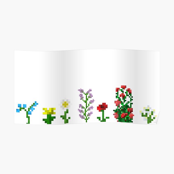 "Minecraft Flower Pattern" Poster by weebstickorz | Redbubble