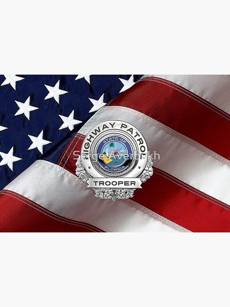 "Florida Highway Patrol - FHP Trooper Badge over American Flag" Mask ...