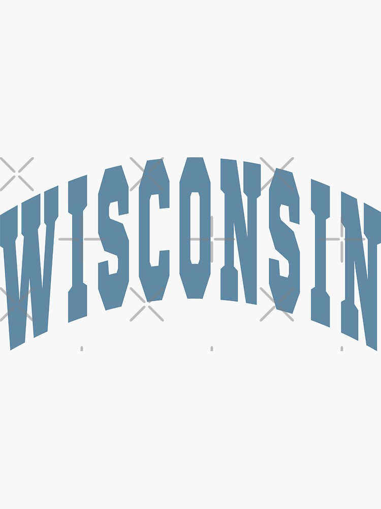 "Wisconsin Varsity Lettering Design" Sticker for Sale by rydland ...