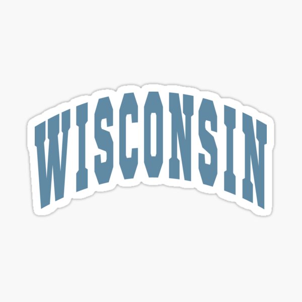 "Wisconsin Varsity Lettering Design" Sticker for Sale by rydland ...