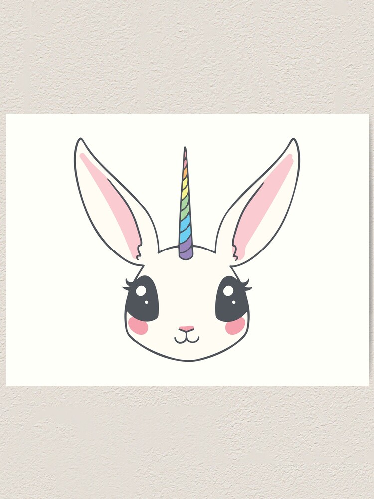 "Cute Kawaii Bunnycorn with quote "I am just a Bunnynicorn"" Art Print ...